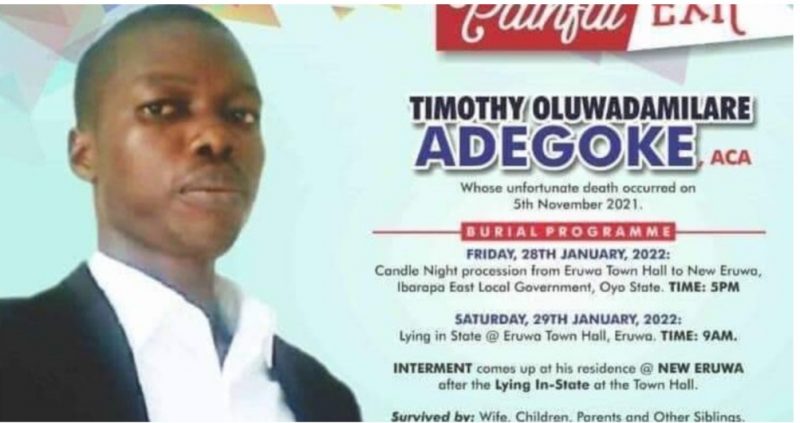 Timothy Adegoke: Family Announces Burial Date, to Commence Rites on ...