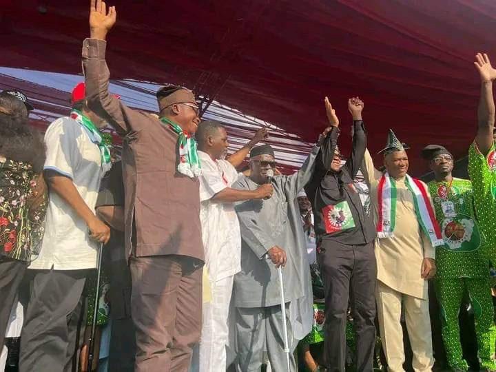 Reactions as Afenifere Leader, Ayo Adebanjo Joins Peter Obi Rally in ...